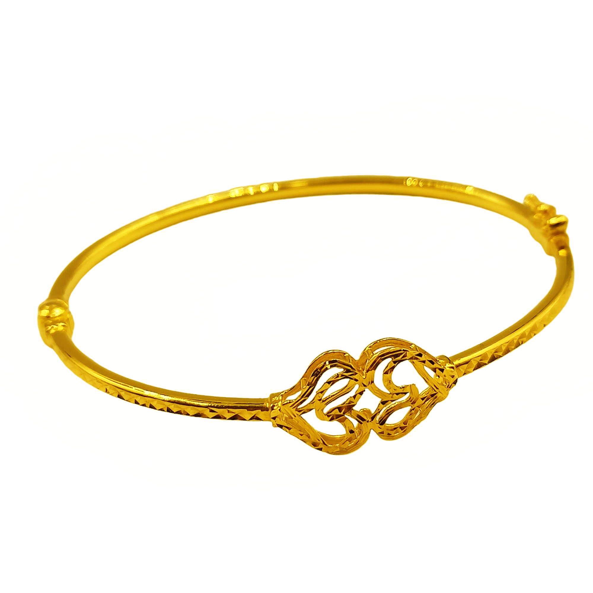 916 Gold Duo Heart Bangle – Marina Goldsmith