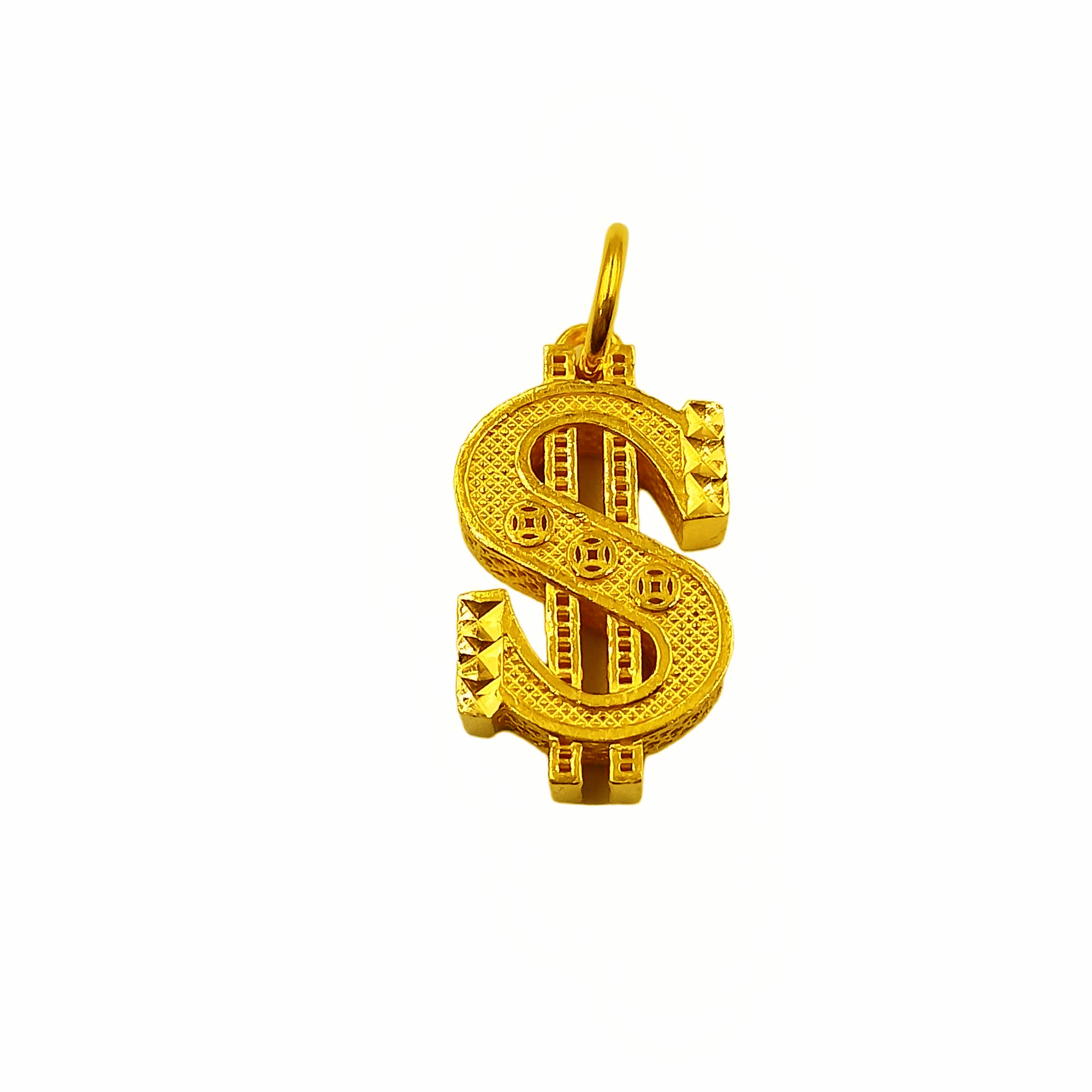 916 GOLD DOLLAR SIGN COIN PENDANT – Marina Goldsmith