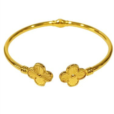 916 GOLD TWO TONE LASER CUT BANGLE – Marina Goldsmith