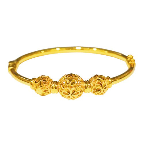 916 GOLD TRIPLE BALL BANGLE – Marina Goldsmith