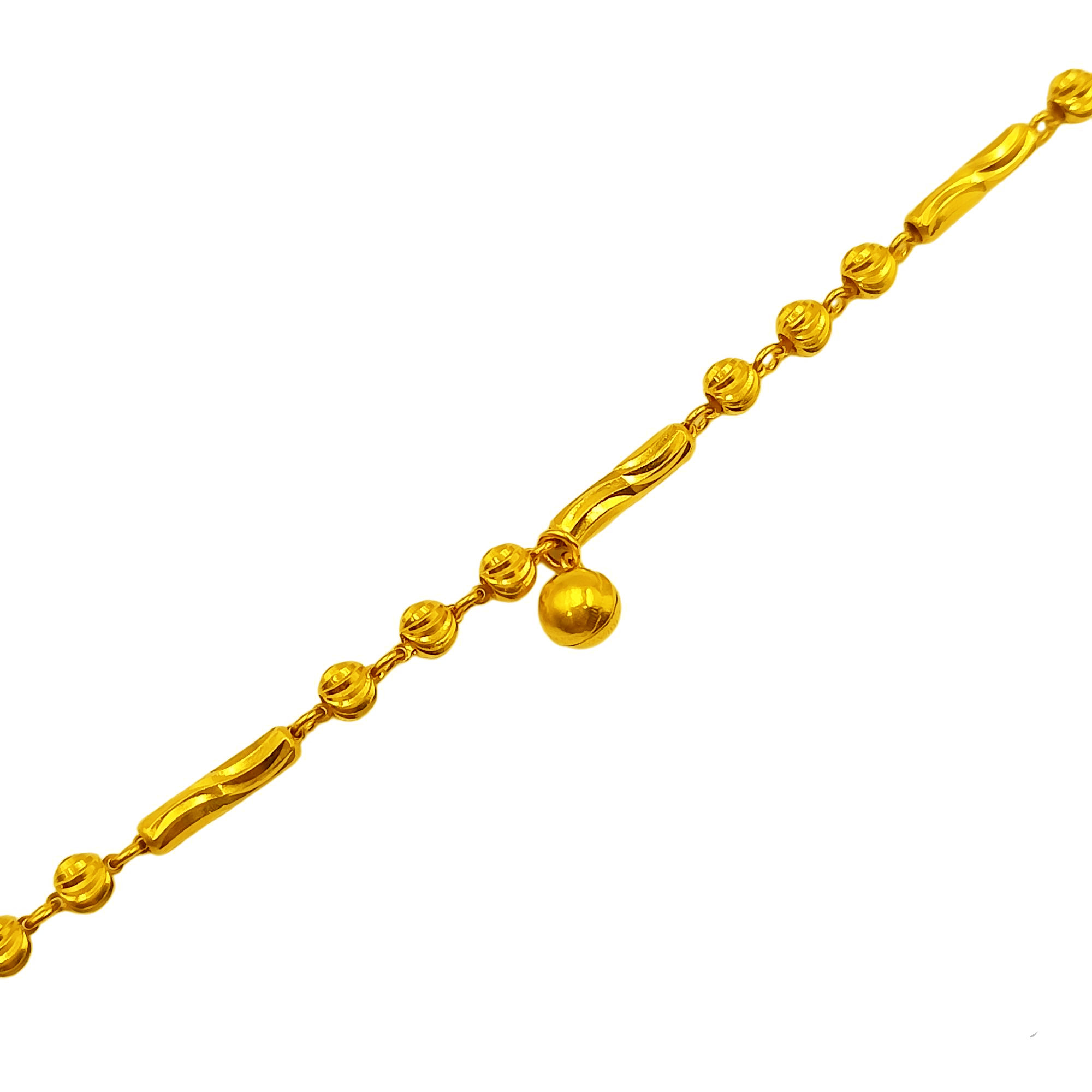 916 Gold Beads Tube Anklet – Marina Goldsmith