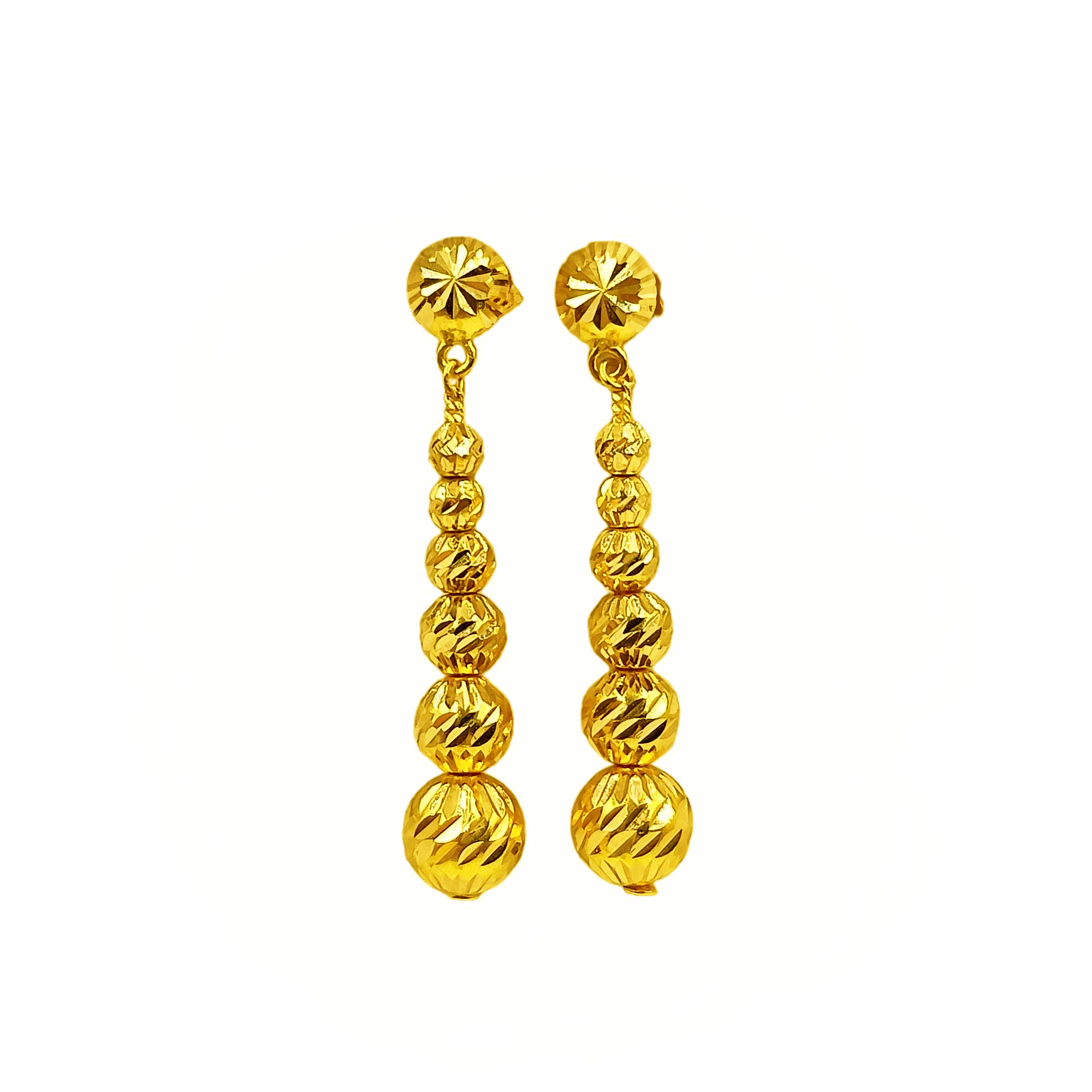 916 Gold 6 Ball Dangle Stud Earrings – Marina Goldsmith