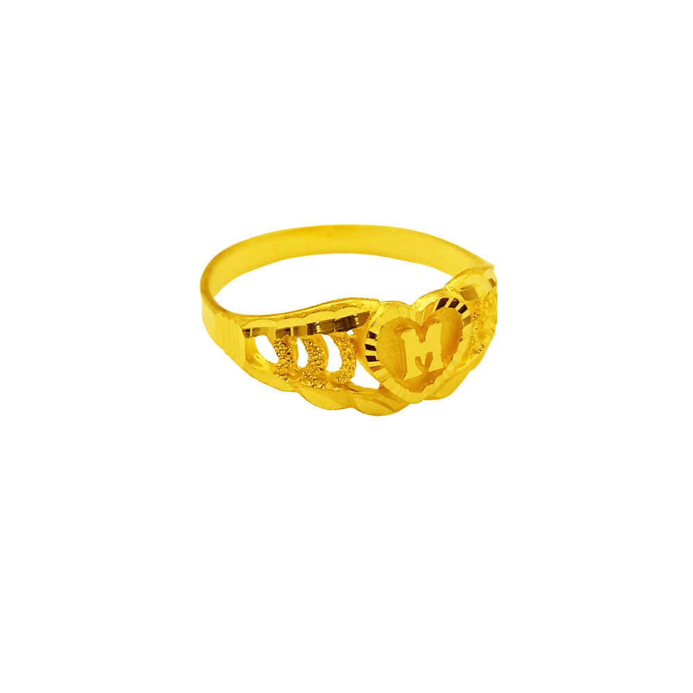 916 GOLD INITIAL LETTER “M” RING – Marina Goldsmith