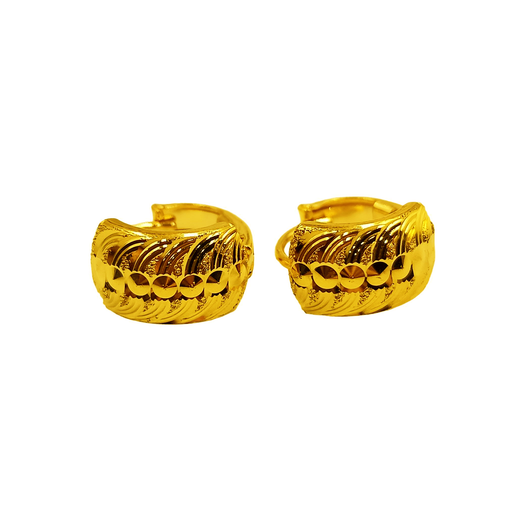 916 Gold Glitter Wave Spring Clip Earrings – Marina Goldsmith