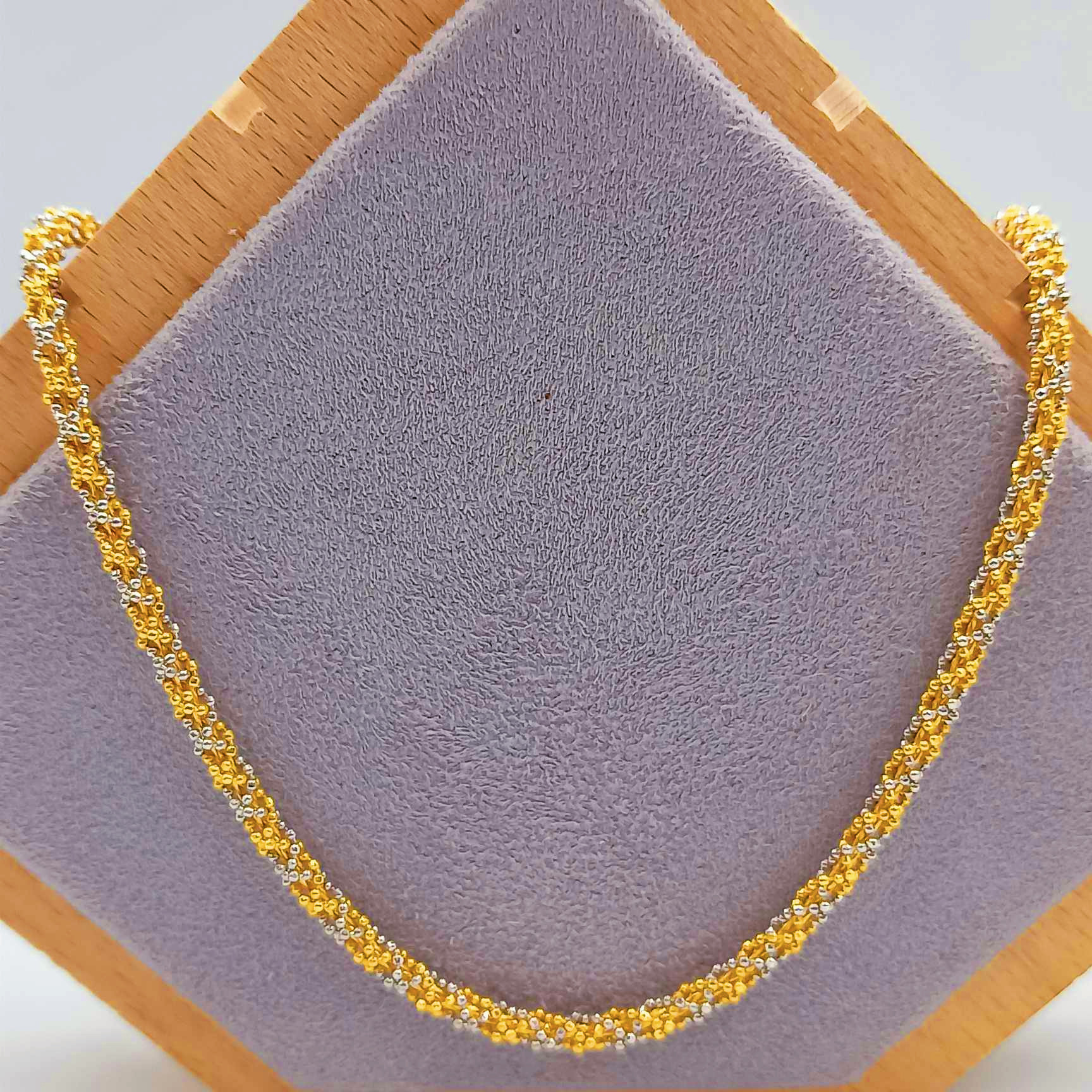916 Gold Two Tone Beads Chain – Marina Goldsmith