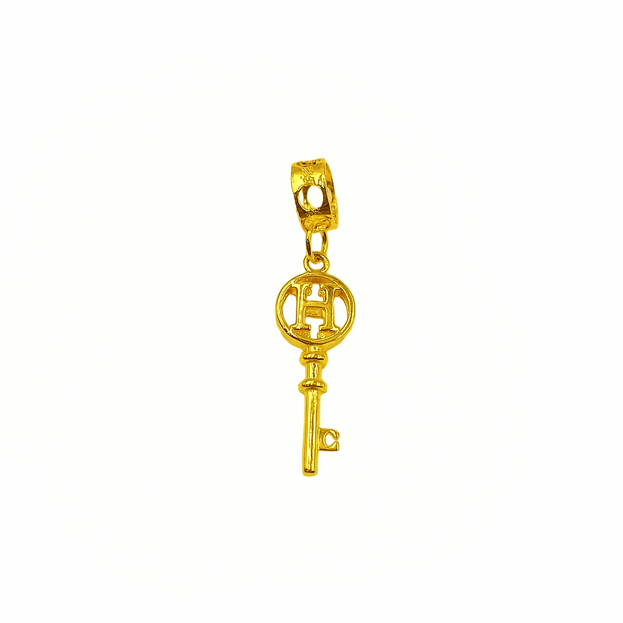 916 Gold Letter H Key Pendant Charm – Marina Goldsmith