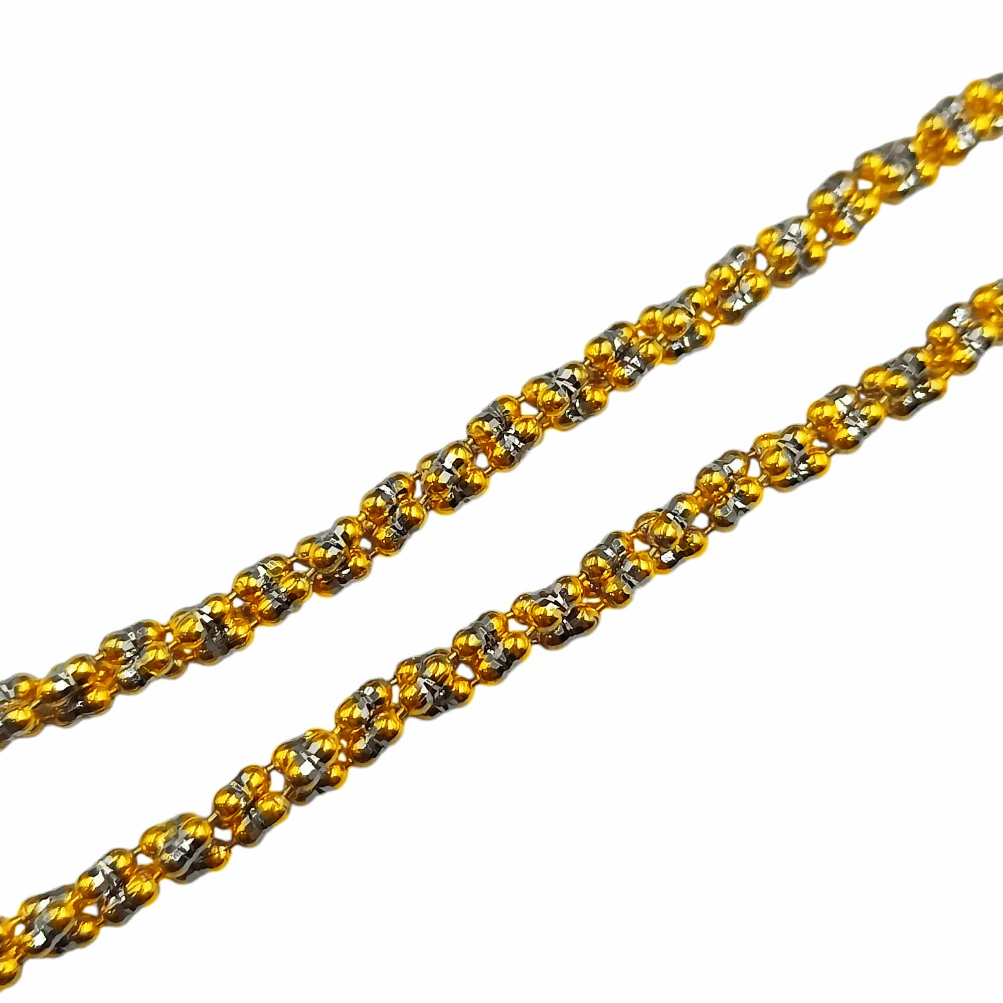 916 Gold Two Tone Beads Chain (3mm) – Marina Goldsmith