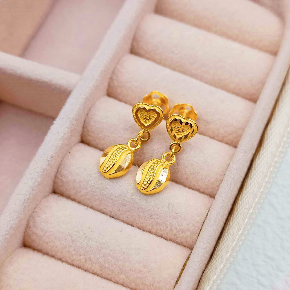 916 Gold Dangling Stud Earrings – Marina Goldsmith
