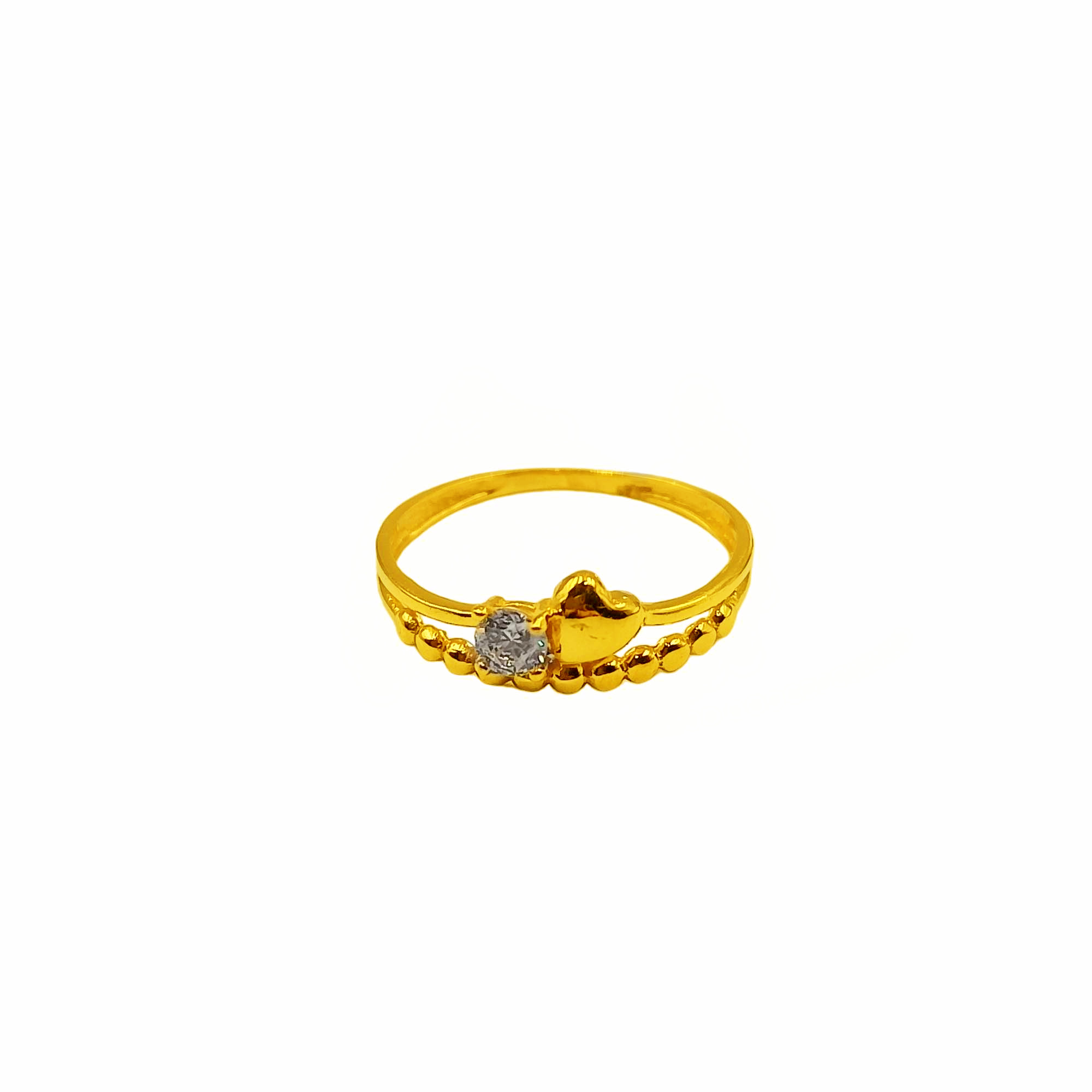916 GOLD HEART ZIRCONIA BEADS RING – Marina Goldsmith