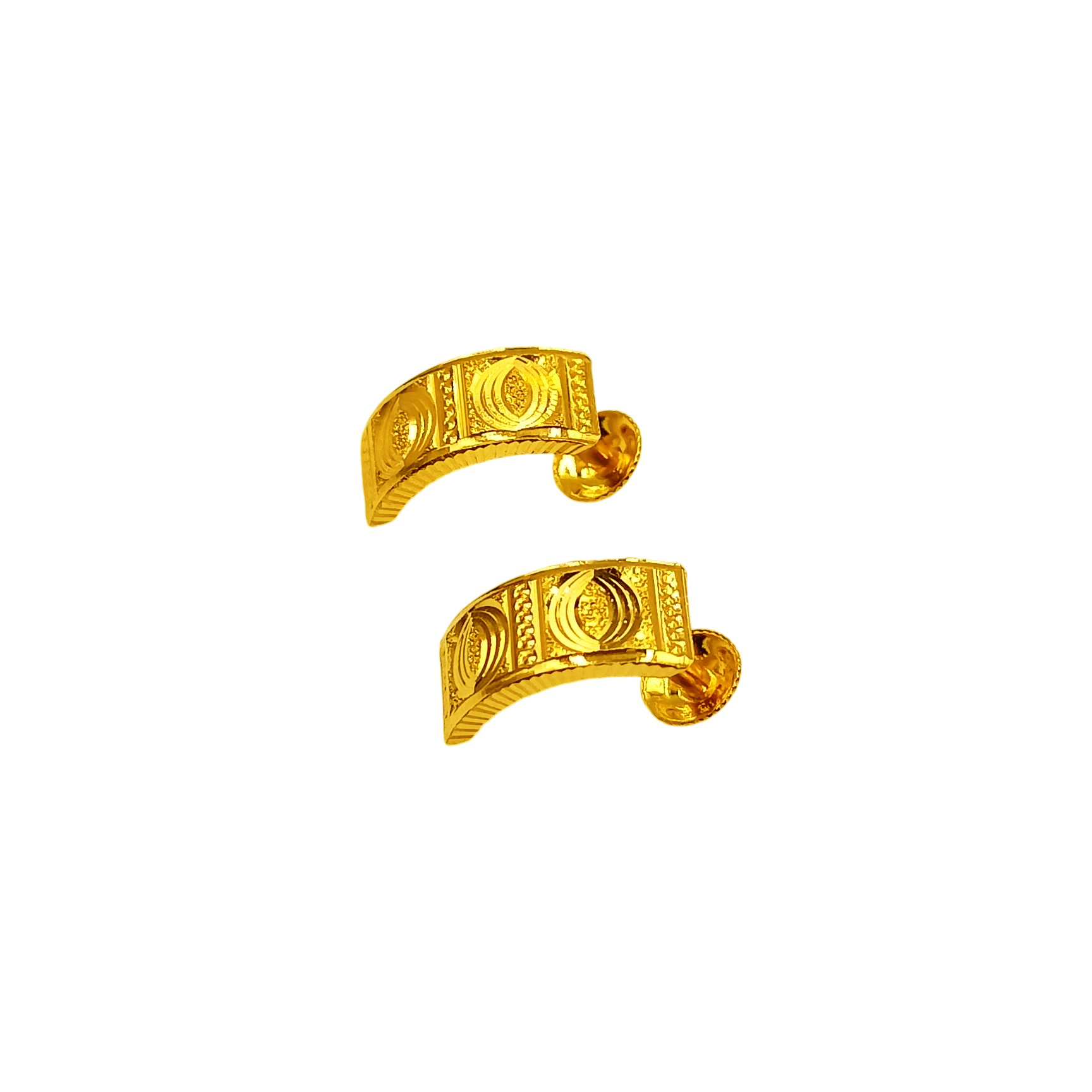 916 GOLD FANCY BOMBAY STUD EARRINGS – Marina Goldsmith