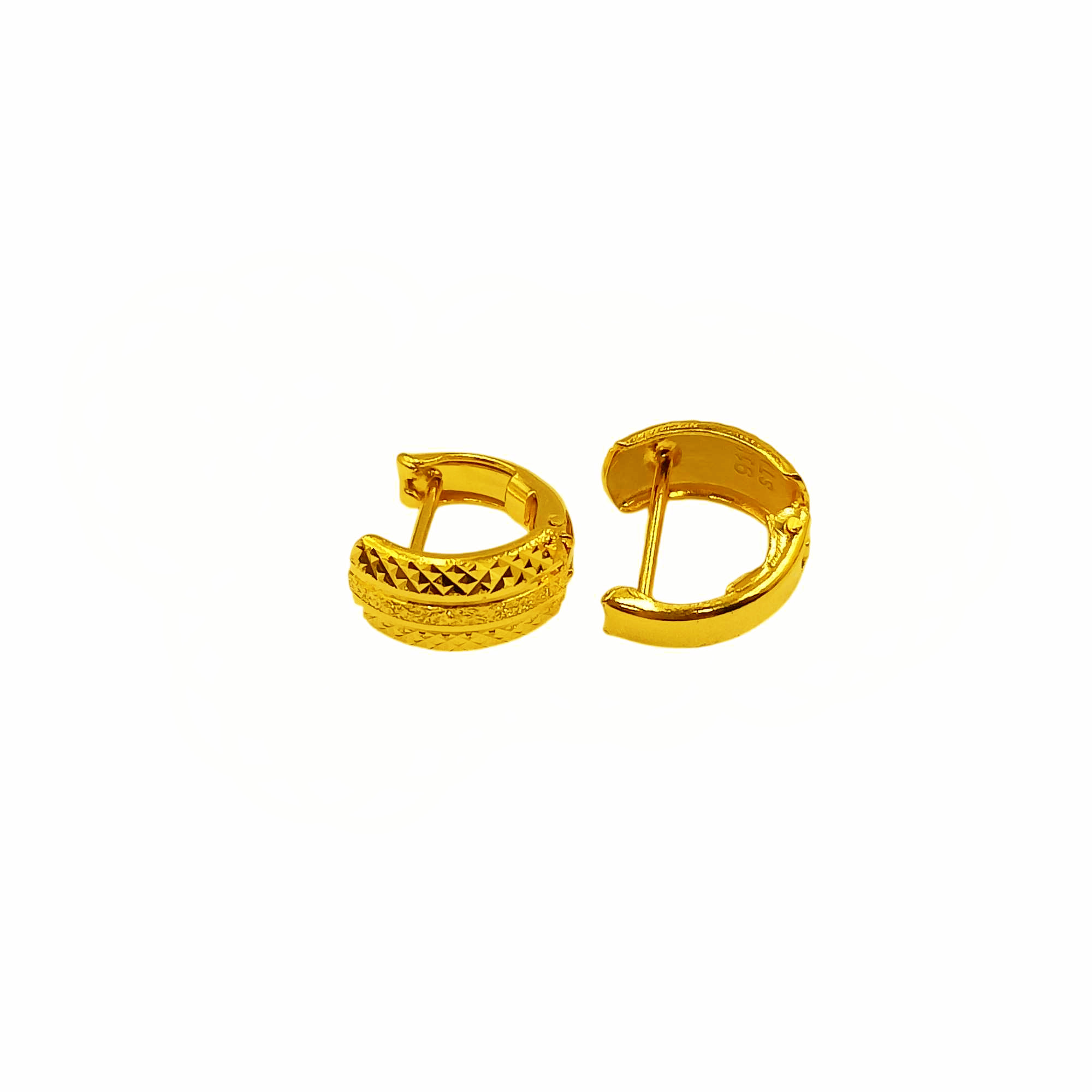916 GOLD GLITTER DIAMOND CUT STRIPE SPRING CLIP EARRINGS – Marina Goldsmith