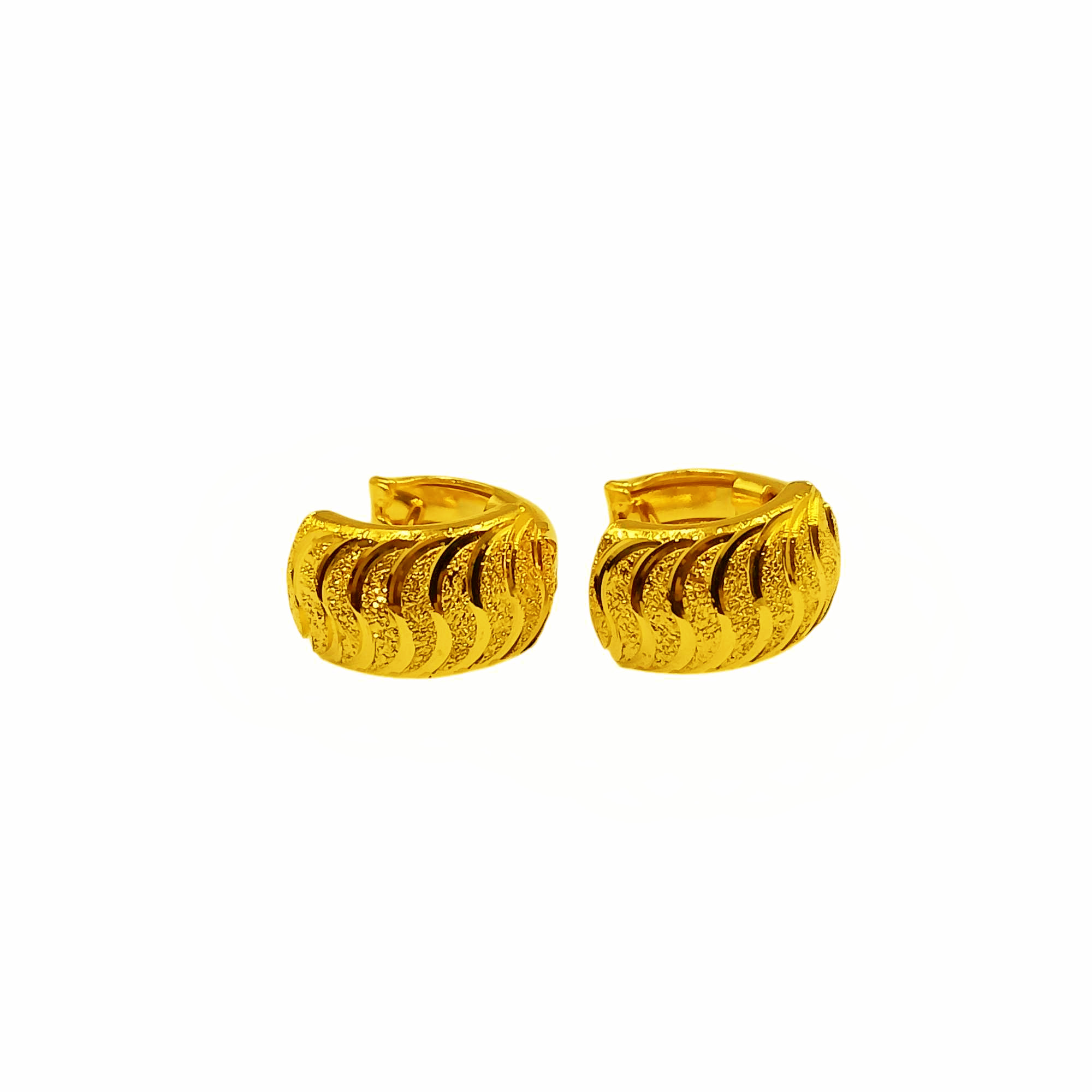 916 Gold Glitter Wave Spring Clip Earrings – Marina Goldsmith