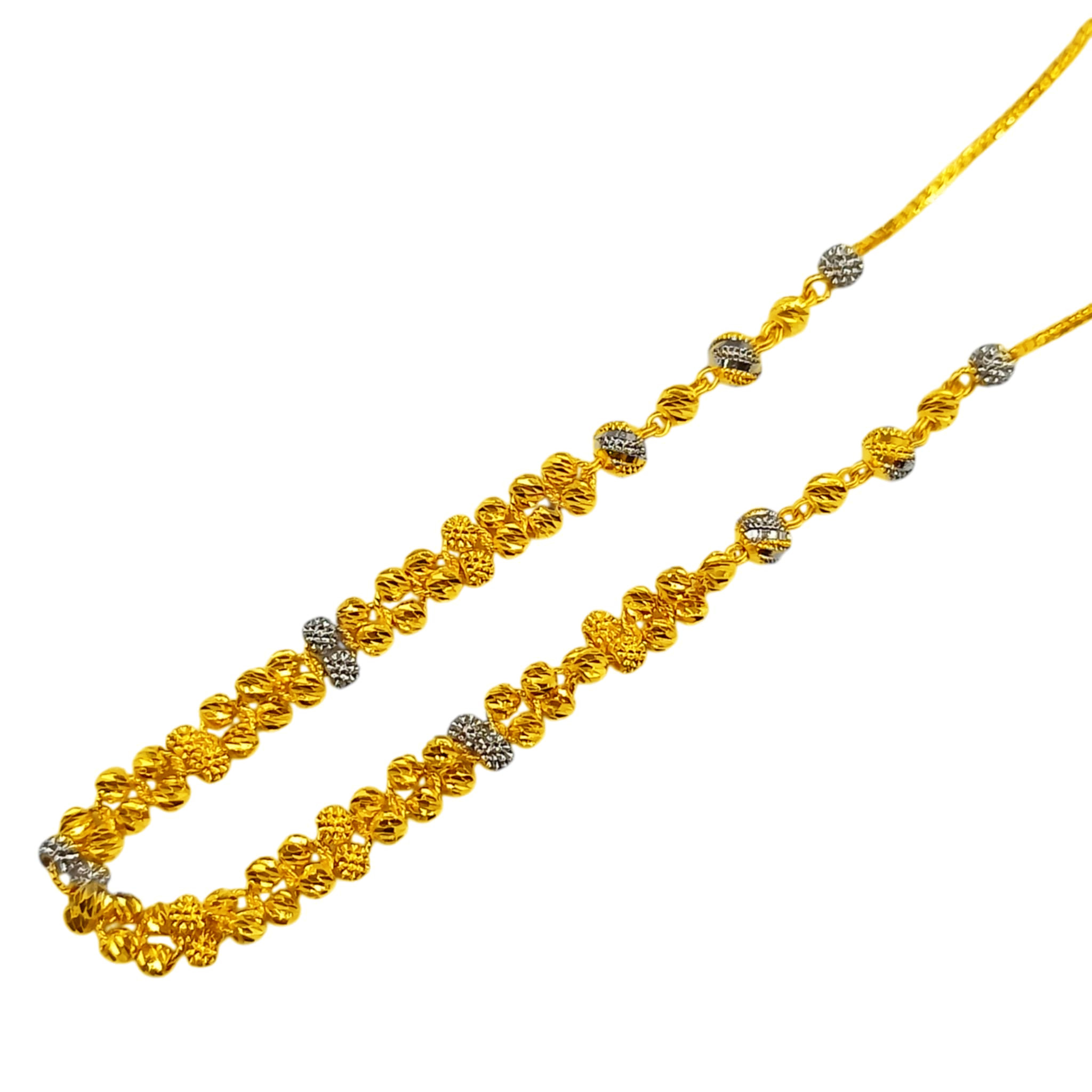 916 Gold Two Tone Twist Bead Necklace – Marina Goldsmith