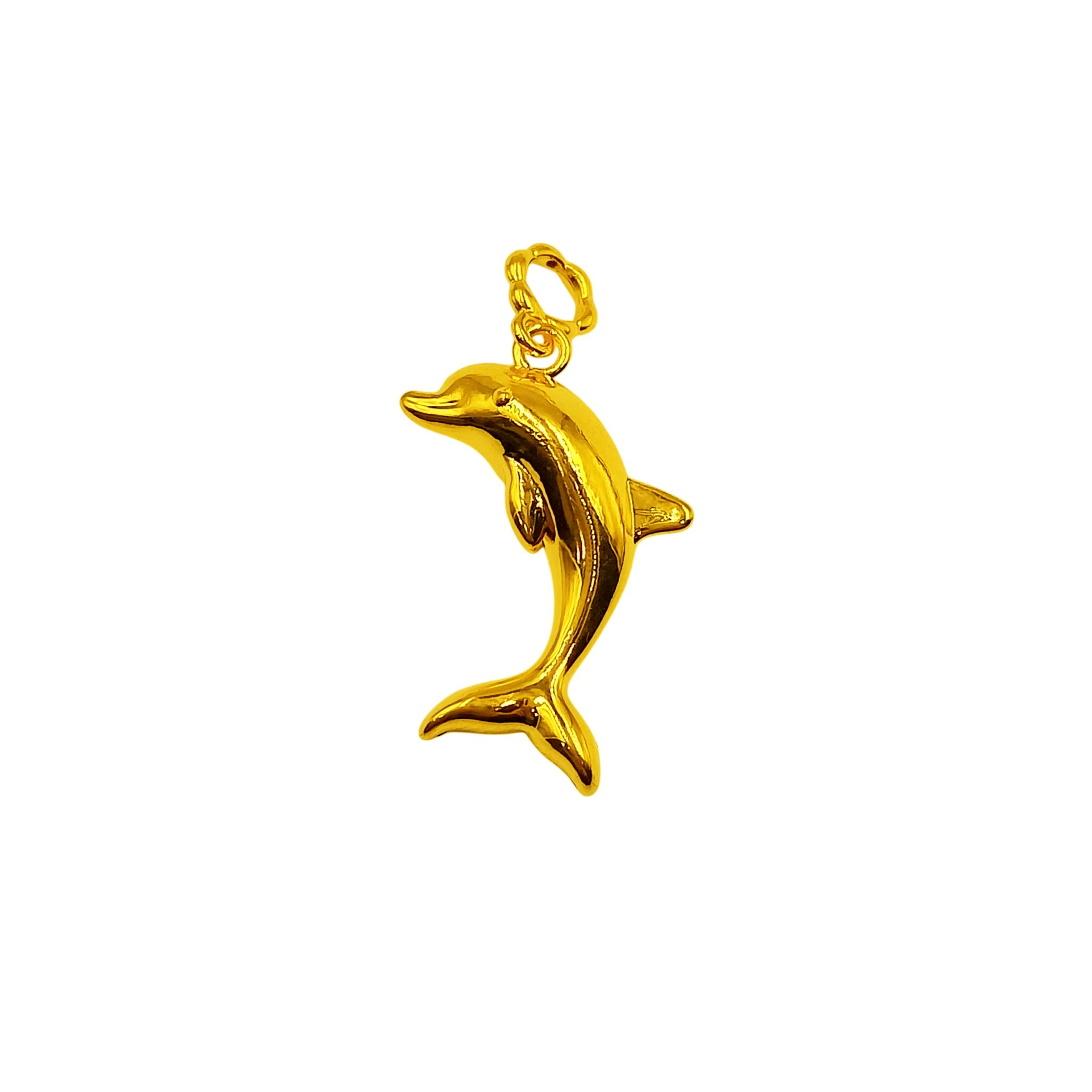 916 Gold Dolphin Pendant Charm – Marina Goldsmith